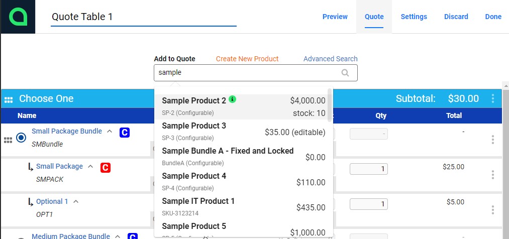 How to Create Quote Tables in Proposals – GleanQuote