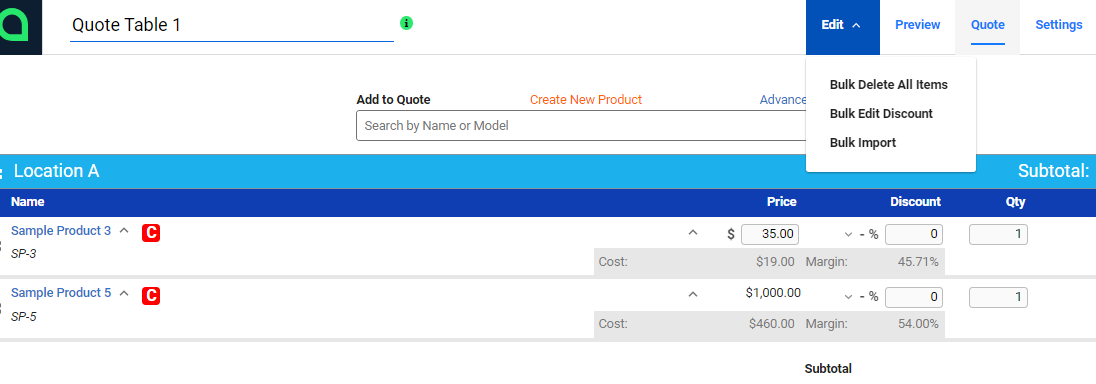 How to Create Quote Tables in Proposals – GleanQuote