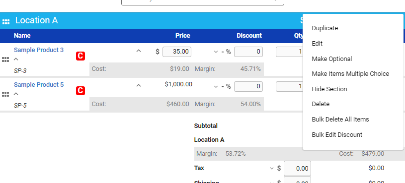 How to Create Quote Tables in Proposals – GleanQuote