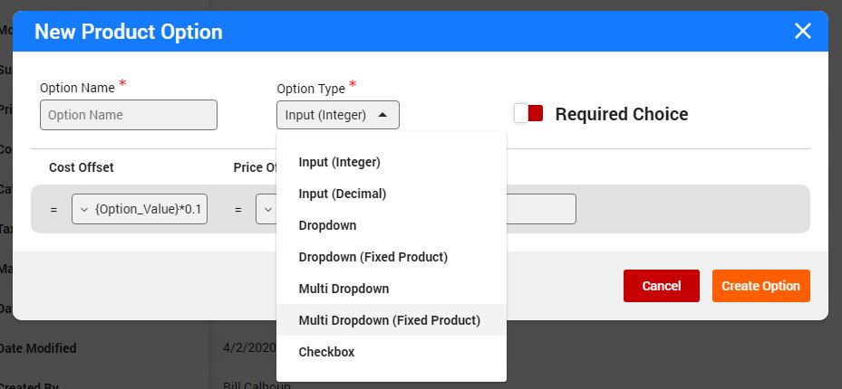 Product Options – GleanQuote