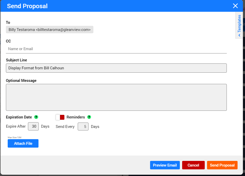 Sending a Proposal – GleanQuote