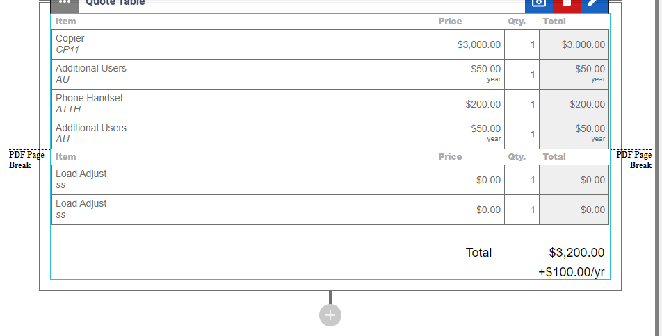 How to Create Quote Tables in Proposals – GleanQuote